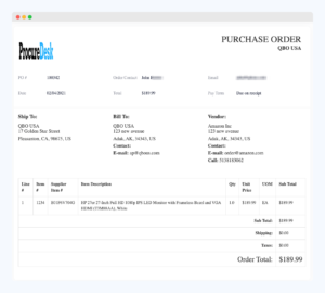 Purchase Order System | Purchasing order system