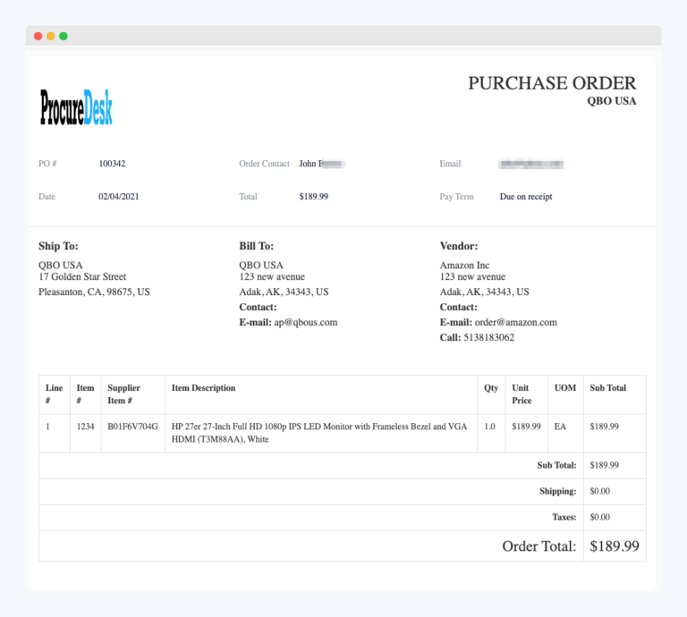 Purchase Order System | Purchasing order system