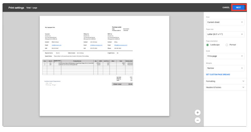 FREE Purchase Order Template Google Sheets [Ready to use] - ProcureDesk